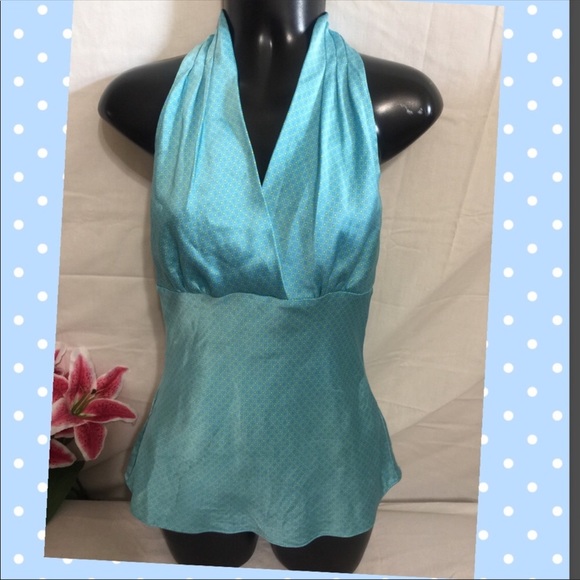 Express | Tops | Express Ladies Small Blue Silky Halter Top | Poshmark